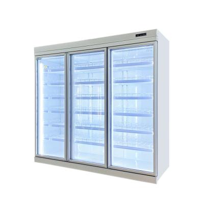 China Fan Cooling Copeland Swing Glass Door Freezer With R404 Refrigerant for sale