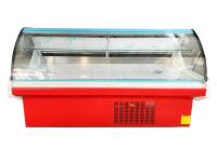 China Refrigerated Meat Display Refrigerator Full Service Deli Case With Curved Glass for sale