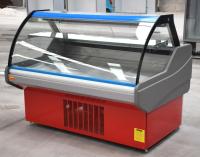 China Curved Glass Deli Meat Display Refrigerator Red Meat Service Case for sale