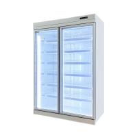 China Commercial -18C Self - Contained Upright Display Glass Door Freezer For Frozen Food for sale
