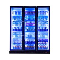 China 1154L Three Door Colorful Store Beverage Storage Display Refrigerator for sale