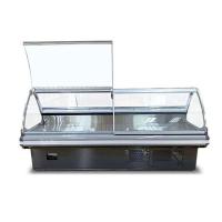China Meat Shop/Supermarket/Flip Top Glass Stainless Steel Fresh Meat Storage Display Freezer for sale