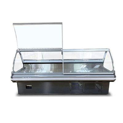 China Meat Shop/Supermarket/Flip Top Glass Stainless Steel Fresh Meat Storage Display Freezer for sale