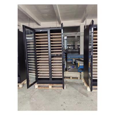 China ETL Certificate Single/Double Door Beech Wood Shelf Glass Door Red Wine Storage Freezer for sale