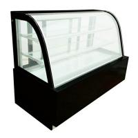China Curved Glass Stainless Steel Cake Display Freezer with Multiple Shelves for Commercial Use for sale
