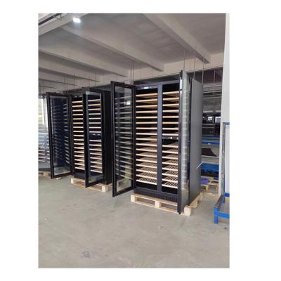 China Dual-Zone Temperature Wine Cooler with Beech Wood Shelving and 316 Bottle Capacity for Commercial Use for sale
