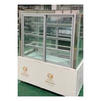 China Commercial Right Angle Stainless Steel Transparent Glass Material Cake Refrigeration Display Freezer for sale
