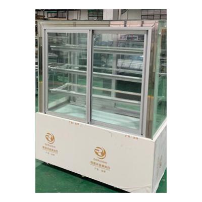 China Commercial Right Angle Stainless Steel Transparent Glass Material Cake Refrigeration Display Freezer for sale