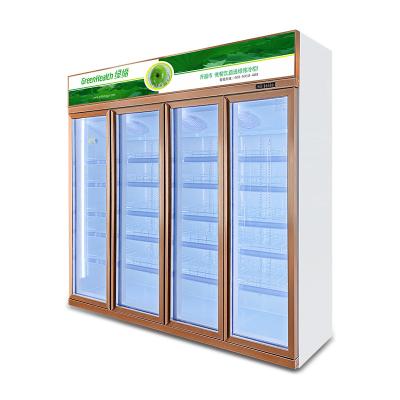 China Upright Glass Doors Fridge Commercial Beverage Cooler For Convenient Store for sale