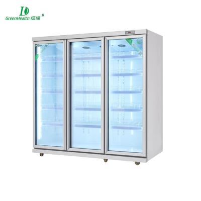China Glass Door Commercial Beverage Cooler / Supermarket Display Freezer for sale