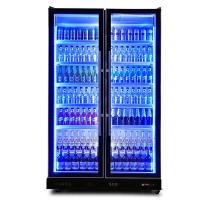 China Two Glass Doors Commercial Multiple LED Lights Beverage / Liquor Refrigeration Display Fridge for sale