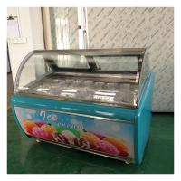 China Factory Direct Curved Glass 16 Tray Ice Cream Display Freezer with Adjustable Thermostat for sale