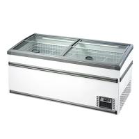 China White / Gray Supermarket Frozen Products / Rice-Meat Dumplings / Frozen Fish Storage Display Island Cabinet Freezer for sale