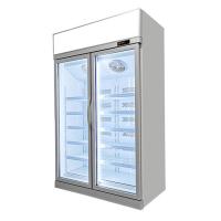 China Commercial Supermarket / Store Two Glass Doors Equipped Freezing Display Refrigerators for sale