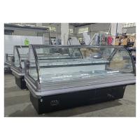 China Commercial Curved Glass Cooked Food Refrigeration Display Cooked Food Freezer Fridge for sale