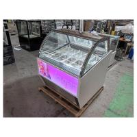 China Commercial Curved Glass Multi Plate Ice Cream Refrigerated Display Freezer for sale