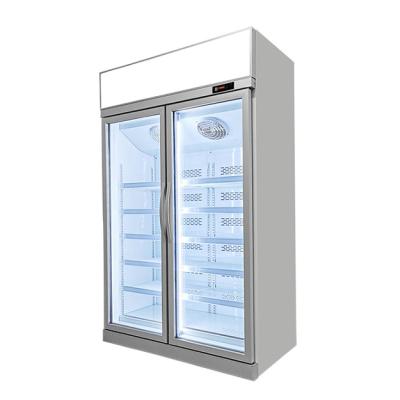 China Commercial Glass Door Freezer with R290 Refrigerant Low-e Glass Door and LED Lighting for Frozen Goods Storage for sale
