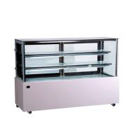 China Factory Direct Sales Right Angle Stainless Steel Glass Material Cake Refrigeration Display Freezer for sale