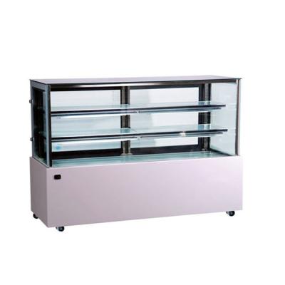 China Factory Direct Sales Right Angle Stainless Steel Glass Material Cake Refrigeration Display Freezer for sale