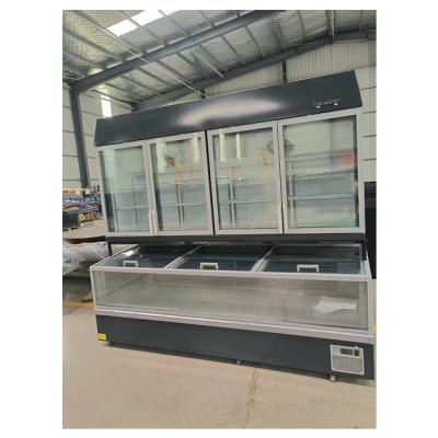 China Island Display Cabinet For Supermarkets With Refrigeration On The Top And Freezing At The Bottom for sale