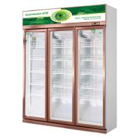 China Vertical Three Glass Doors Luxury Beverage Refrigeration Display Freezer Fridge for sale