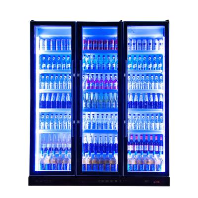 China Three Defogging Glass Doors Multiple LED Lights Bar Storage Wine Freezer for sale