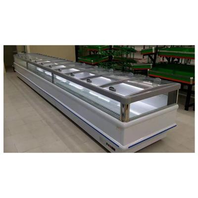 China Supermarket Commercial Horizontal Product Frozen Storage Display Island Cabinet Freezer for sale