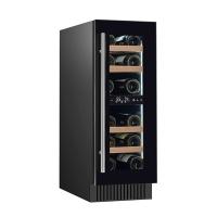 China 68 Bottles Capacity Dual Temperature Zones Wood Shelving Material Wine Display Cooler for sale