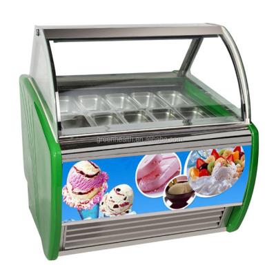 China 16 Plate Ice Cream Shop/Convenience Store Uses Ice Cream Refrigeration Display Freezer for sale