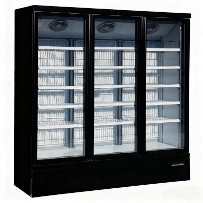China Energy Commercial Beverage Cooler 3 Glass Door Reach In Refrigerator for Supermarkets and Convenience Stores for sale