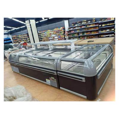 China Frozen Food/Frozen Fish/Meatball Storage Display Combined Island Cabinet Freezer for sale