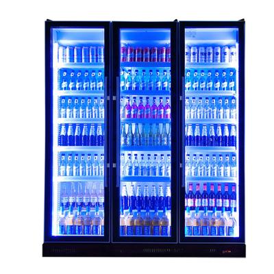 China Three Glass Doors That Can Control Multiple LED Lights For Beverage Refrigeration Display Refrigerators for sale