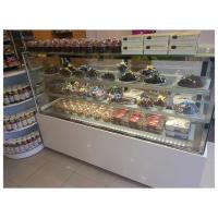 China Three-Layer Shelves Cake Display Freezer with Marble Toughened Glass and Digital Thermostat for Cake Shops for sale