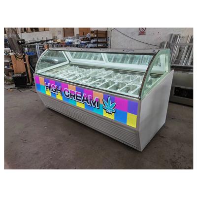 China Commercial Semi Open Ice Cream Refrigerated Display Storage Freezer For Sale for sale