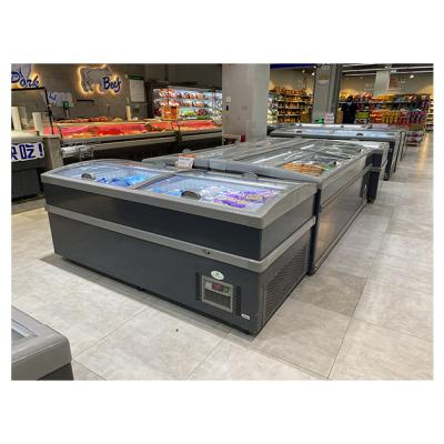 China Commercial Island Freezer Supermarket Refrigeration Popsicles Product Storage Deep Freezer for sale