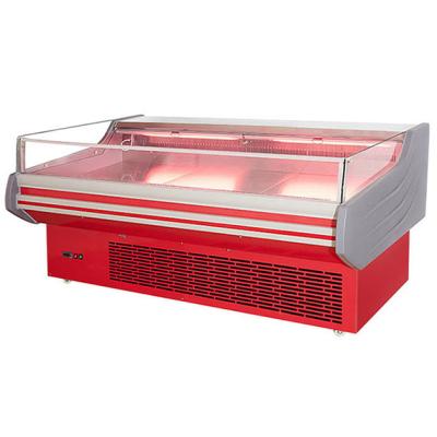 China Commercial Supermarket Open Glass Stainless Steel Fresh Meat Freezer Fridge for sale