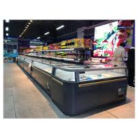 China Supermarket/Store Horizontal Large Frozen Food Storage Display Island Cabinet Refrigerator for sale
