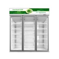 China Supermarkets Use Three Defogging Glass Door Beverage Display Refrigerator with Auto Defrost Fan Cooling and Adjustable Shelves for sale