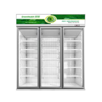China Supermarkets Use Three Defogging Glass Door Beverage Display Refrigerator with Auto Defrost Fan Cooling and Adjustable Shelves for sale