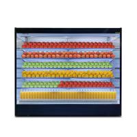 China Supermarket/Store Right Angle Five Layer Shelf Fruit And Vegetable Open Refrigerated Freezer for sale