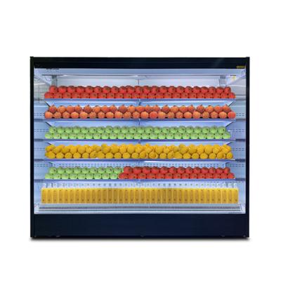 China Supermarket/Store Right Angle Five Layer Shelf Fruit And Vegetable Open Refrigerated Freezer for sale