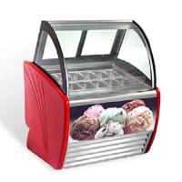 China Store Curved Glass Multi Plate Ice Cream Refrigerated Storage Display Freezer for sale