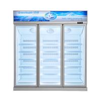 China Vertical Three Glass Doors Freezer For Food Storage And Display In The Upper Unit for sale