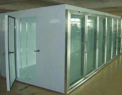 China Fan Cooling Commercial Beverage Cooler / Vertical Display Fridge With Large Back Storage for sale