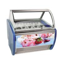 China Commercial Stainless Steel Multi-Pan Gelato Display Freezer with Adjustable Thermostat and Danfoss Compressor for sale
