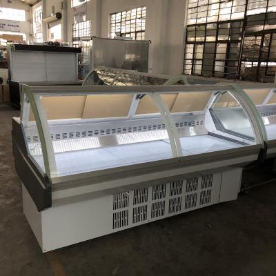 China 1152W 380V 50HZ Cheese Meat Display Cooler  With Front Flip Glass Cover for sale