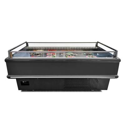 China Commercial Top Open Display Chiller Island Freezer 2000x1130x900mm 2-10°C/-15~-18°C 900/1350W for Frozen Food for sale