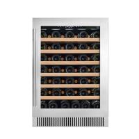 China 60 Bottles Capacity Wine Cooler with Wood Shelves and Glass Door for sale