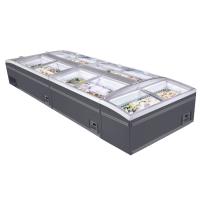 China 1040L Capacity Island Freezer with Sliding Glass Door and Automatic Defrost for Commercial Use for sale