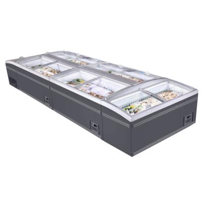 China 1040L Capacity Island Freezer with Sliding Glass Door and Automatic Defrost for Commercial Use for sale